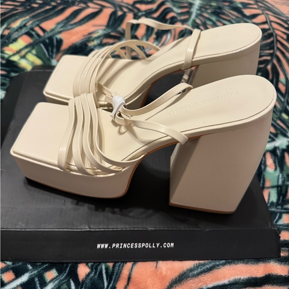 Princess Polly | Shoes | Princess Polly La Belle Heels Color Bone Size ...